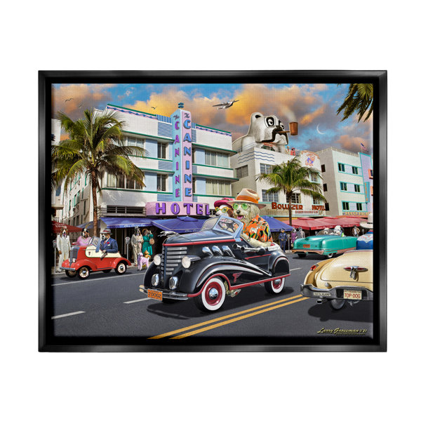 Trinx Dog Days Miami Framed On Canvas by Larry Grossman Print - Wayfair Canada